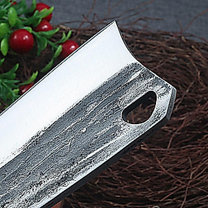 Meat Cleaver Knife, Hand forging Bone Chopping knife Kitchen Chef Butcher Knives with Wood Handle Chinese Knife Cleaver Cutting Outdoors Tools