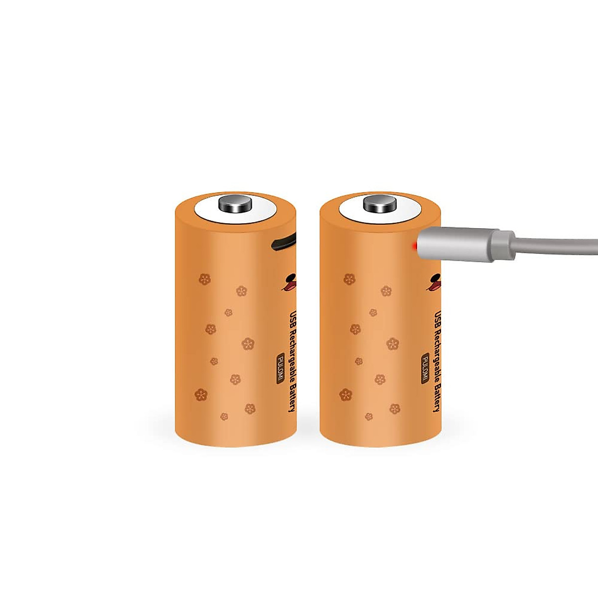 PULOMI New USB C Lithium ion Rechargeable Battery, High Capacity 1.5V 5000mWh Rechargeable C Battery, 2.5 H Fast Charge, 1200 Cycle with Type C Cable, Constant Output,2-Pack