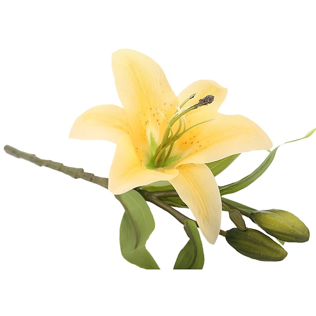 Joostee 8PCS Artificial Lily 3 Heads Fake Lily Artificial Flower for Wedding Home Party Garden Office Decor (Yellow)
