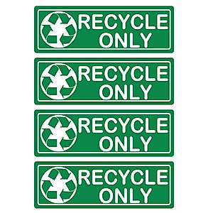 Trash Recycle Stickers for Outdoor Trash Can Garbage Can 2 x6 Inch - Recycle Sticker Trash Can Decal Trash Label Recycling Stickers for Trash Can 12 Pcs