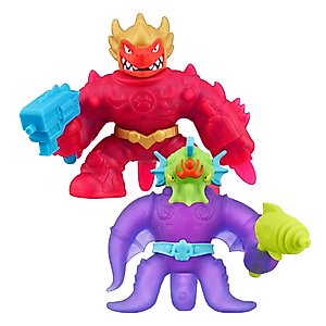 Heroes of Goo Jit Zu Galaxy Hero 2 Pack. Blazagon and Orbitox with All New Water Blasters.