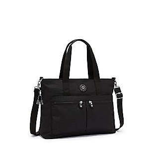 Kipling Natalie 15" Laptop Tote Bag Basketweave Black