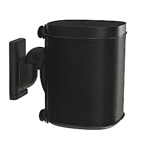 Sanus Wireless Speaker Wall Mount for Sonos ONE - Tool Free Tilt & Swivel Adjustments For Best Audio - Single (black) - WSWM21-B1