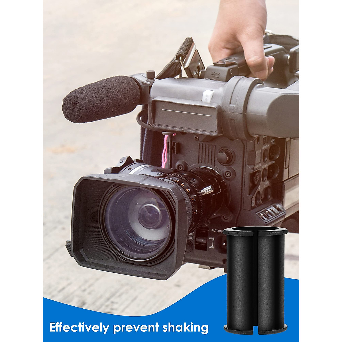 Etour 6 Pcs Microphone Shock Mount Rubber Spacer Tube Microphone Sleeve Washer Compatible with Sony Camcorder Rode NTG, Sennheiser MKH Shotgun Mic FX3,FS7,FX6,FX8,FX9,NX80,FS5