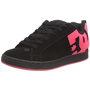 DC womens Court Graffik Skate Shoe, Black/Hot Pink, 8 US