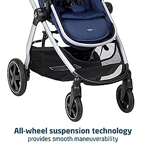 Maxi-Cosi Zelia² Luxe 5-in-1 Modular Travel System, Choose Between 5 Modes of use: Parent-Facing car seat Caddy, Reversible Carriage, and Reversible Stroller, New Hope Navy