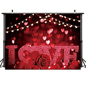LTLYH 7x5ft Valentine's Day Backdrops Valentine's Love Heart Flowers DecorationsPhotography Background Valentine's Photo Background for Party Studio Props Backdrop 096