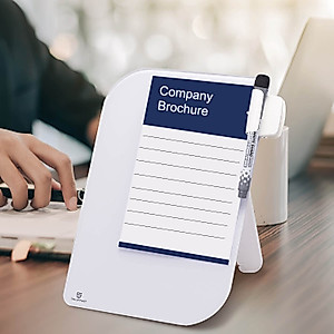 Small Desktop Glass Dry-Erase whiteboard - 12 X 8 Inches Tabletop Easel whiteboard with Stand, Desk Board Buddy for Artist, Teacher and Student