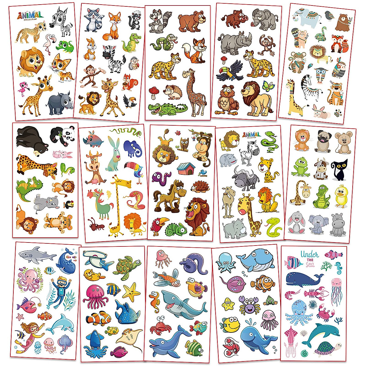 Metker kids temporary tattoo stickers spree, including all themes.