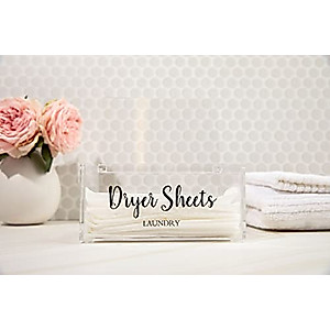 HappyPals Clear Acrylic Dryer Sheet Holder, Laundry Room Organizer, Clear Acrylic Box with lid, Clear Dryer Sheet Dispenser, Clear Acrylic Container
