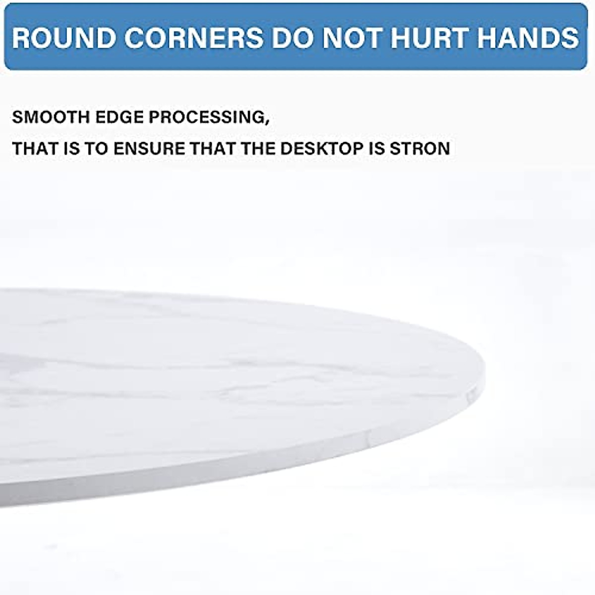 Rabsyung 42" Round Dining Table with Faux Printed Marble Table Top,Mid-Century White Tulip Table Metal Base Pedestal Table for 4-6 Person, Leisure Coffee Table