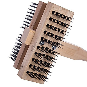 Carlisle FoodService Products Stainless Steel Double Broiler King Grill Brush with Handle, 48 Inches