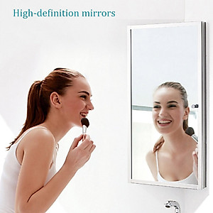 Generic 24"" Bathroom Corner Medicine Cabinet W/Mirror, Bathroom Stainless Steel Wall Mount Mirror Cabinet, Hanging Triple Shelf Storage Cabinet (Right), Small