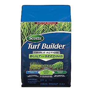 Scotts Turf Builder Triple Action Built For Seeding: Covers 4,000 sq. ft., Feeds New Grass, Lawn Weed Control, Prevents Crabgrass & Dandelions, 17.2 lbs.
