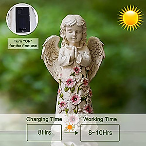 Nacome Angel Outdoor Garden Decor Statues – Solar Garden Figurines Gifts for Mom Grandma Women
