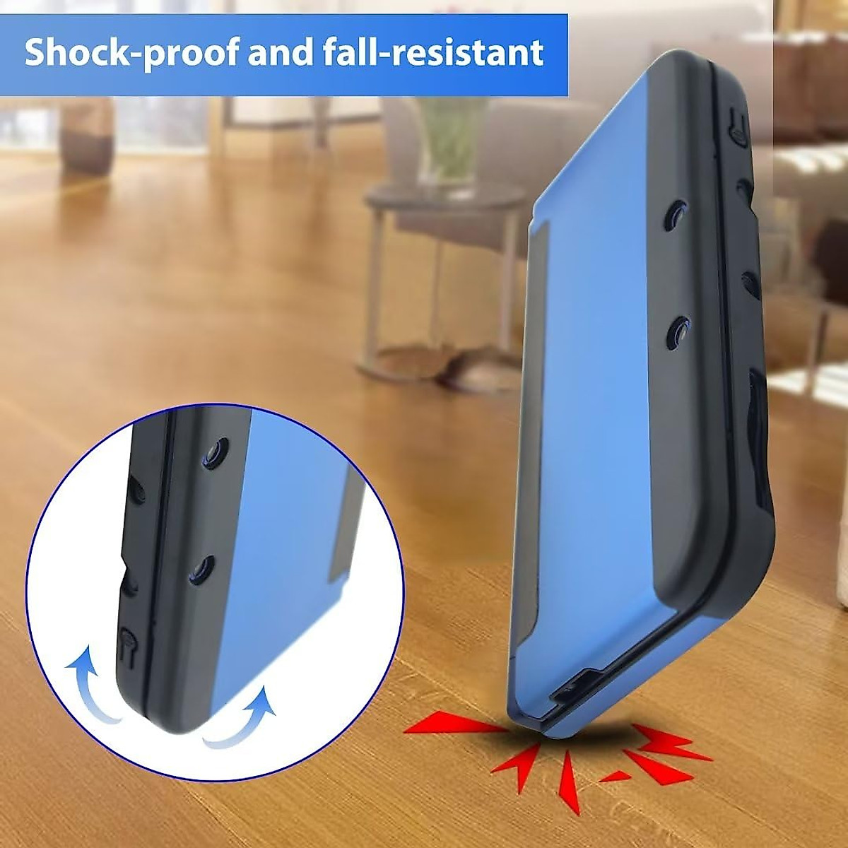 Blue Shockproof Dustproof Protector Case Cover Hard Shell Skin for New Nintendo 3DS XL 2015 Version