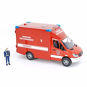 Bruder 02539 MB Sprinter Paramedic with Fireman, Integrated Light & Sound Module