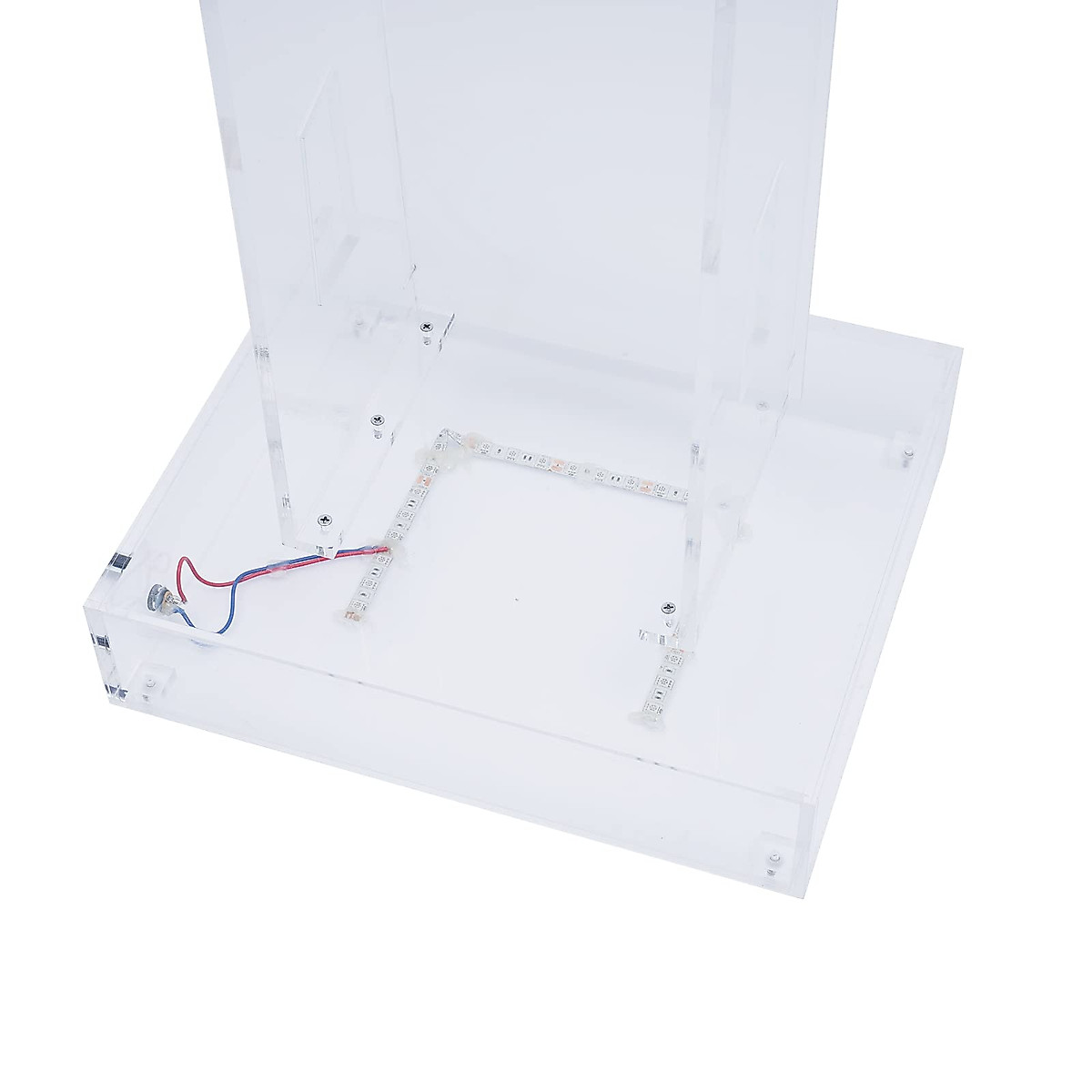 Gbonklong 110V LED Conference Pulpit Platform, Clear Acrylic Podium Speech Church Lectern Glass Transparent Lectern for Churches, Schools, Hotels, Conferences