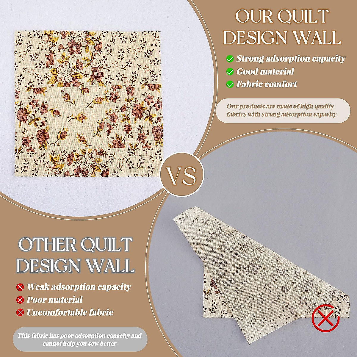 Buryeah 1 Pieces Quilt Design Wall Fabrics 72 in x 60 in Fabrics for Quilters Design Wall Quilting Wall Fabric Sewing Quilting Supplies for Quilt Fabrics Craft Sew Display Wall Double Sided Fleece