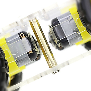 The perseids DIY Robot Smart Car Chassis Kit Educational Toy with Speed Encoder, 4 Wheels and Battery Box for Arduino/Microbit/Raspberry Pi (4 Wheels)