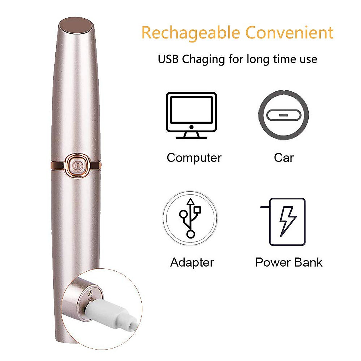 Rechargeable Eyebrow Trimmer Painless Precision Eyebrow Hair Remover Portable Electric Eyebrow Razor Tool for Women