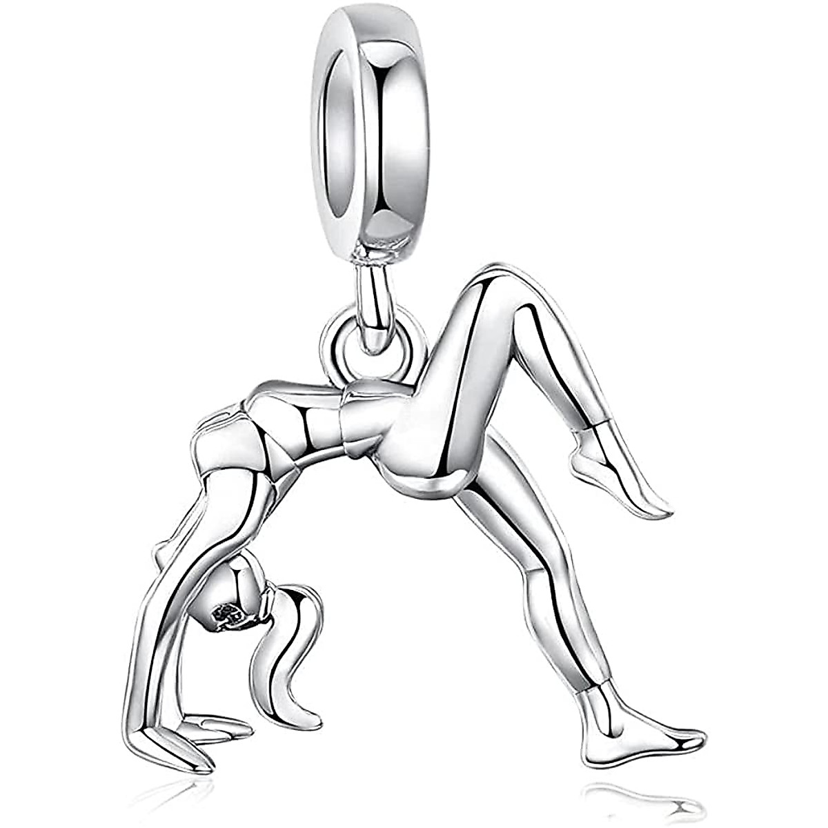 Bolenvi Authentic 925 Sterling Silver Charm Bead For Pandora & Similar Charm Bracelets or Necklaces (Gymnastics Gymnast Yoga Lovers)