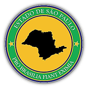DG Graphics Sao Paulo Brazil Stamp Art Decor 5'' x 5'' Magnet Vinyl Magnetic Sheet for Lockers, Cars, Signs, Refrigerator