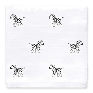Amazing Baby - Sensory Muslin Swaddle Blanket, Premium Cotton, Zebra, Black and White for Baby Visual Development