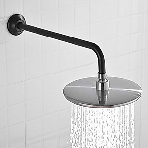 BESTILL 16 Inch L-Shaped Shower Head Extension Arm, Shower Arm and Flange Included, Matte Black