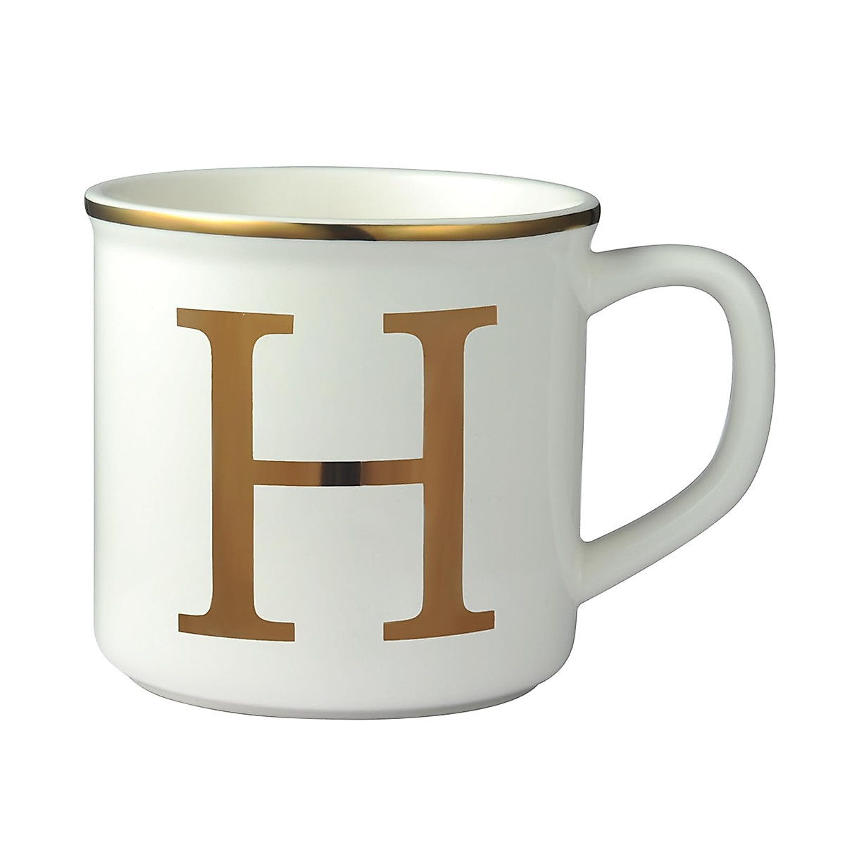 Miicol Ceramic Coffee Mug 16 oz, Monogram Coffee Cup, Golden Initial Tea Mug, Personalized Tea Cup, Unique Gift, Large Mug for Home, Office, Letter H