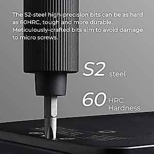 HOTO Precision Electric Screwdriver Set, 25 in 1 Magnetic Driver Bits Set, 3.6V Rechargeable Screwdriver Tool Set, S2 Steel, Repair Tool Kit for Precision Electronics