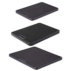 Nifty 3-Pack Appliance Rolling Tray - Black, Home Kitchen Counter Organizer, Integrated Rolling System, Non-Slip Pad Top for Coffee Maker, Stand Mixer, Blender, Toaster