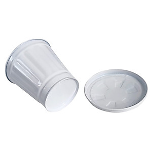 AITING Mini Trash can & Iron Garbage can Pencil Cup Holder 2pcs (White)