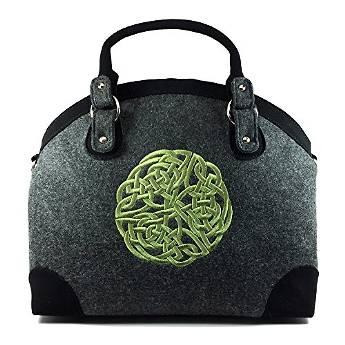 Irish Tote Handbag for Women Celtic Knot Wool & Leather Purse Made in Ireland