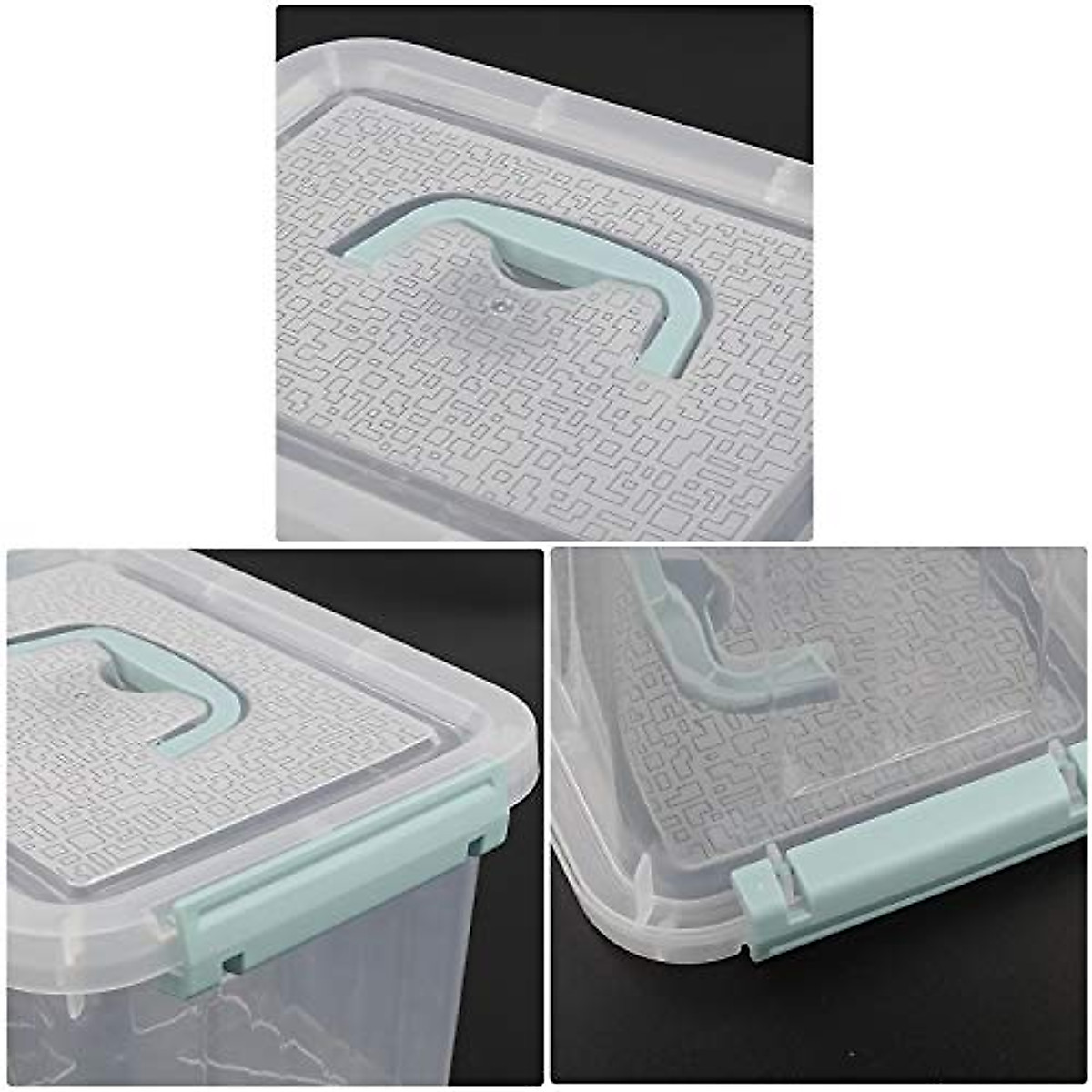 Gloreen 6 Quart Clear Storage Bins with Lid, Stackable Plastic Storage Box/Containers with Glreen Handles and Latches, 6 Packs