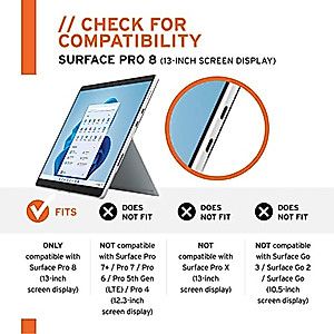URBAN ARMOR GEAR UAG Designed for Microsoft Surface Pro 8 Case Plasma w/Hand Strap & Shoulder Strap Feather-Light Translucent Rugged Military Drop Tested Protective Cover Ice