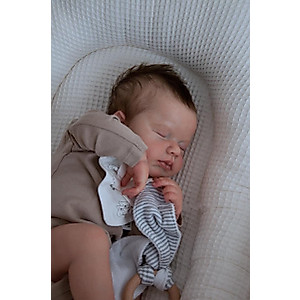 RXDOLL Realistic Newborn Baby Dolls Full Vinyl Body Silicone Reborn Baby Dolls Boy 20 Inch Real Life Baby Dolls Sleeping Beauty Doll Poseable Washable for Kids Gift