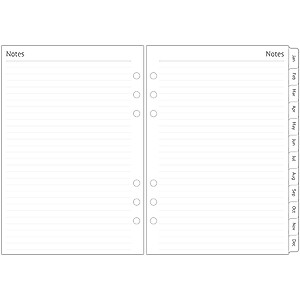 A5 Planner Inserts, Undated Weekly Planner Refills with Coated Monthly Tabs, Daily Schedule, Note Pages, Start Any Time