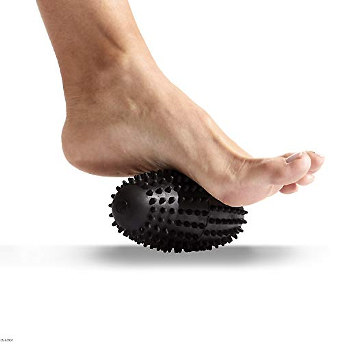 Gaiam Restore Vibrating Foot Roller - Vibration Massage Therapy Ergonomic Textured Massager Ball for Plantar Fasciitis, Myofascial Pain, Arch and Sore Feet (Includes 2 AAA Batteries), Black