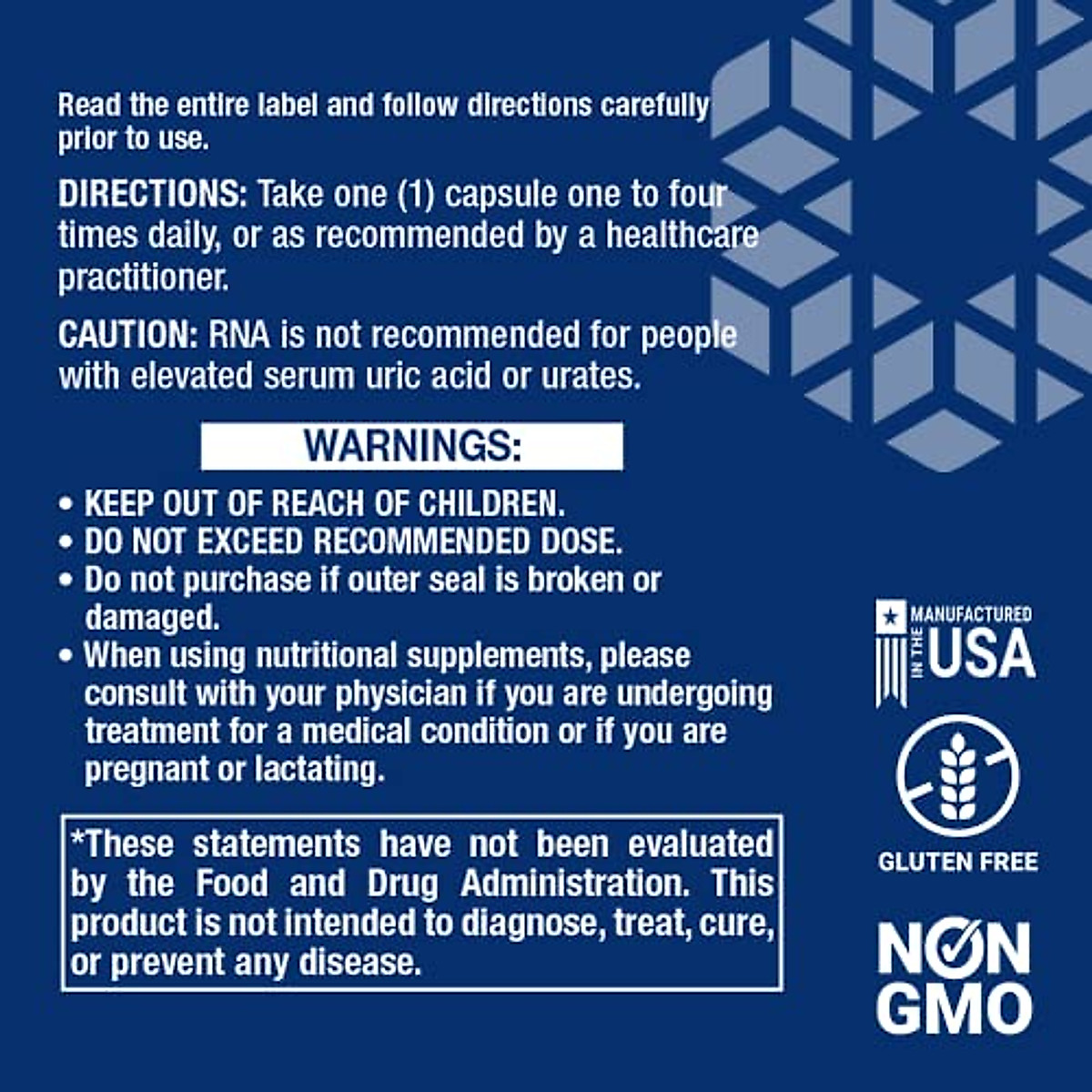 Life Extension RNA Capsules 500 mg - Ribonucleic Acid Supplement for Immune Support, Healthy Cell and Inflammatory Response – Gluten-Free, Non-GMO – 100 Capsules