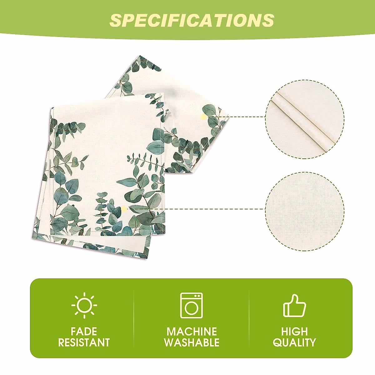 Artoid Mode Eucalyptus Leaves Table Runner, Seasonal Spring Summer Green Plants Holiday Kitchen Dining Table Decoration for Home Party Decor 13 x 72 Inch