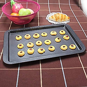 TEMKIN 1PC Rectangular Non-Stick Bread Cake Baking Tray Baking Tray Oven Rectangular Black Baking Tray DIY Baking for Kitchen (Size : Large)