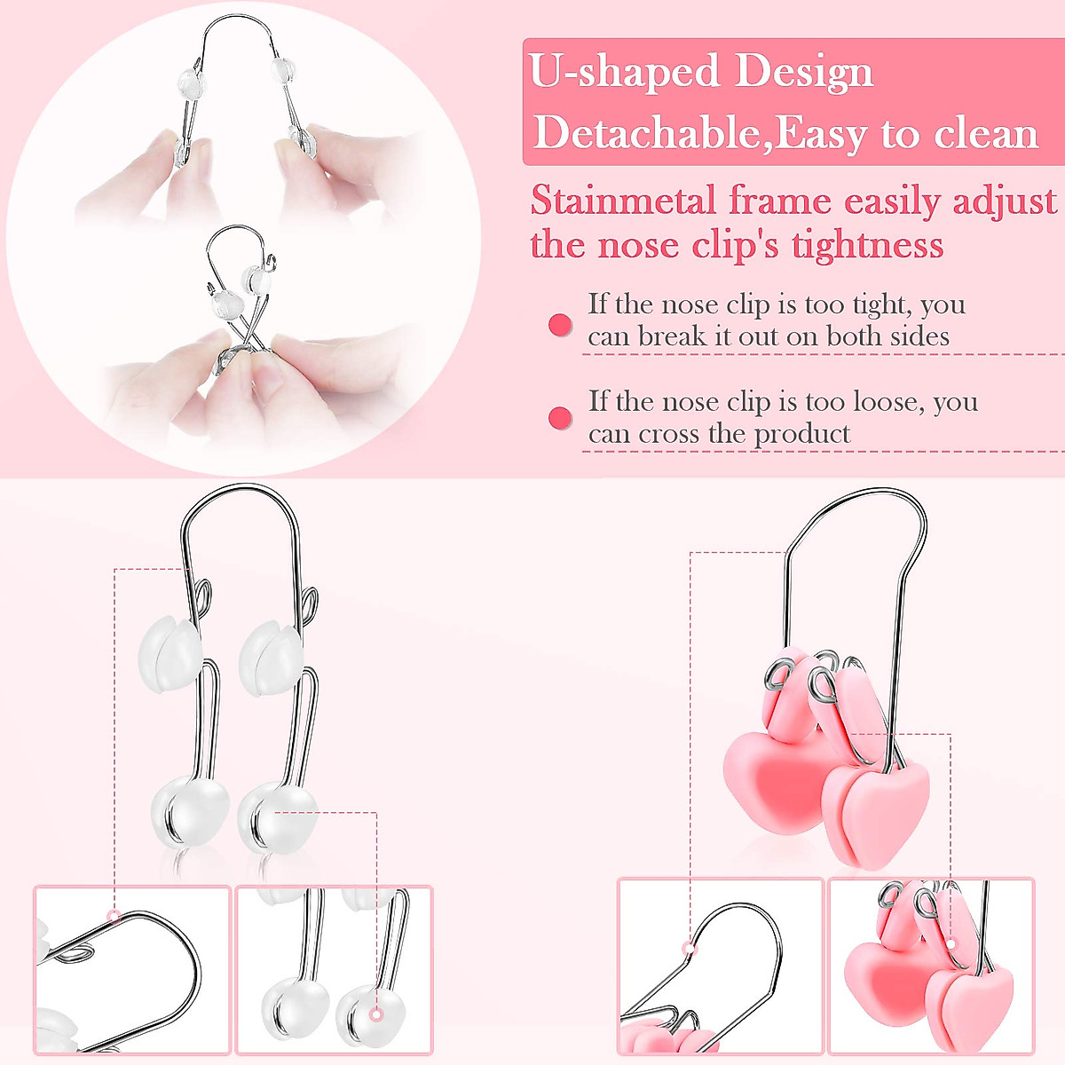 7 Pieces Nose Up Lifting Shaper Clips Set Nose Bridge Slimming Tool Silicone Lifter Beauty Clip Tools for Wide Low Curved Big