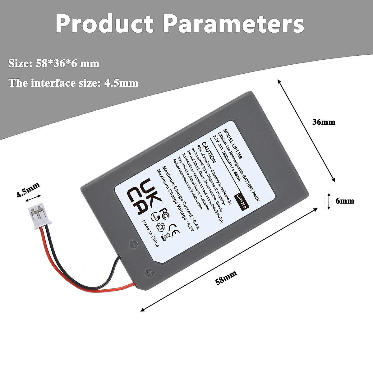 PowerTrust 2Pack 1800mAh LIP1359 Battery Compatible with Sony PlayStation 3 PS3 Dualshock 3 Wireless Controller CECHZC2E, CECHZC2U