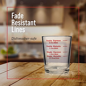 IMPRESA [2 Pack] Espresso Measuring Shot Glasses for Baristas or Home Use - Dishwasher Safe Espresso Shot Glasses 2oz