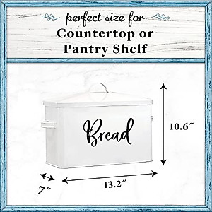 Home Acre Designs Bread Box - Large Farmhouse Decor Style Pantry Organization and Storage Container for Countertop - Rustic Kitchen Decor