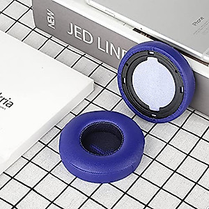 Geekria QuickFit Protein Leather Replacement Ear Pads for JBL E35, E45bt, E45, C45BT Headphones Ear Cushions, Headset Earpads, Ear Cups Repair Parts (Blue)