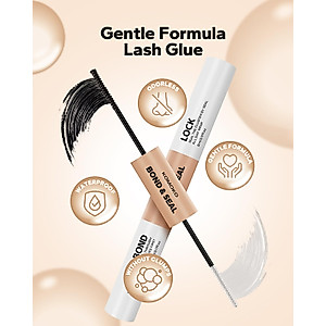 Komoko Lash Bond and Seal (10ml), Cluster Lash Glue for Individual Cluster Lashes, Bond and Seal Lash Glue Super Strong Hold and Long Lasting 48-72 Hours, Waterproof Eyelash Glue & Lash Extension Glue