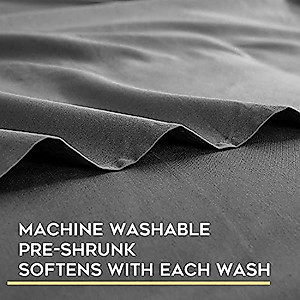 YnM Weighted Blanket with Cotton Duvet Bundle (48''x72'' 15lbs), Suit for One Person(~140lb) Use on Twin/Full Bed | Dark Grey