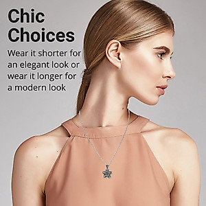 Shop LC 925 Sterling Silver Flower Pendant - Floral Filigree Pendant Necklaces For Women Costume Jewelry for Women Birthday Gifts for Women